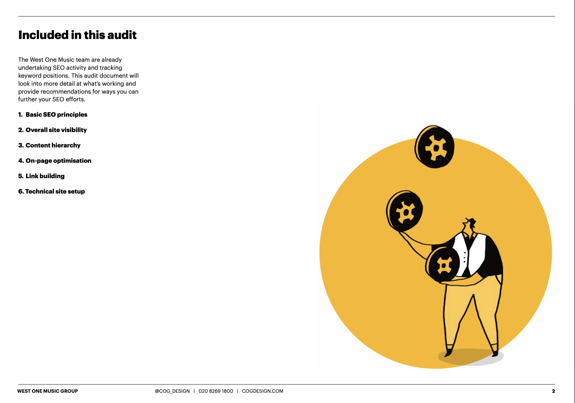 West One Music SEO audit - Cog Design